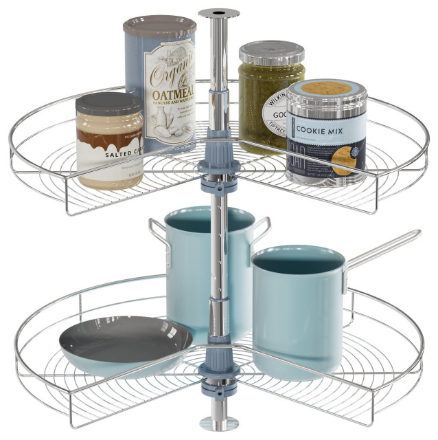 Dowell Lazy Susan, Stainless Steel, 28"d, 270 Degree Double Rack ...