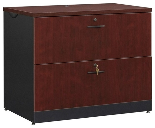 Pemberly Row Engineered Wood Lateral File in Classic Cherry Finish - Transitional - Filing ...