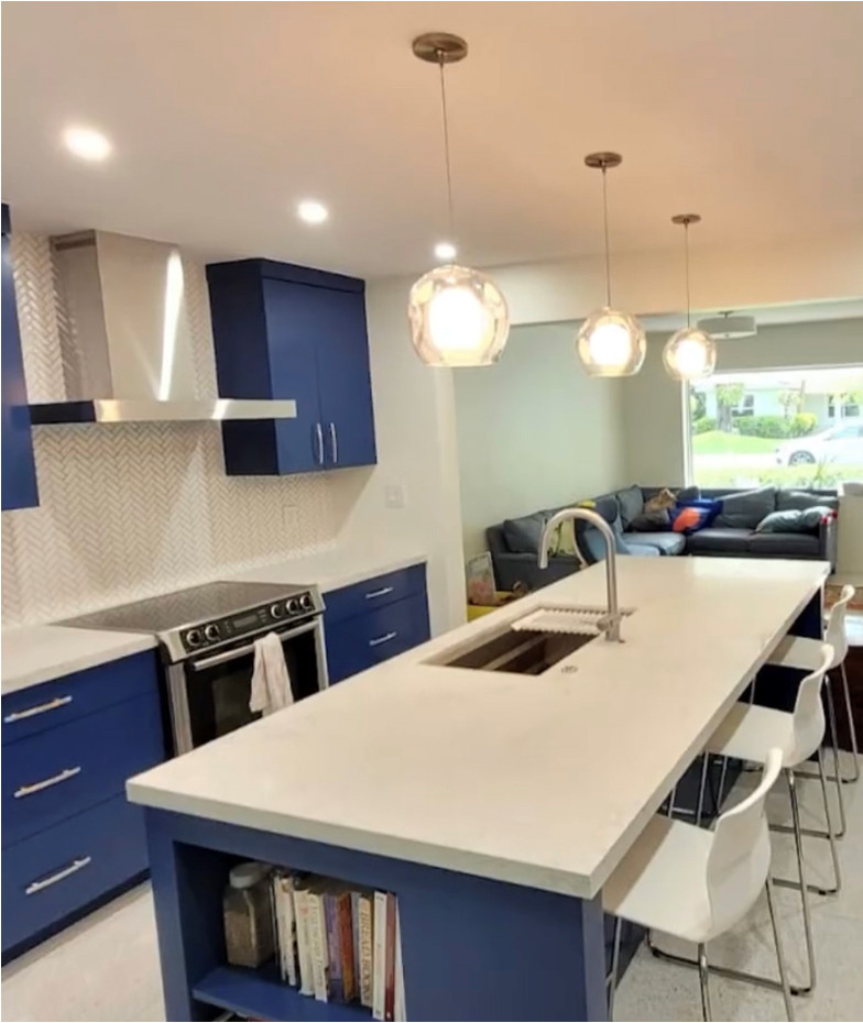 South Miami Blue Kitchen - Contemporary - Kitchen - Miami - by GFD ...