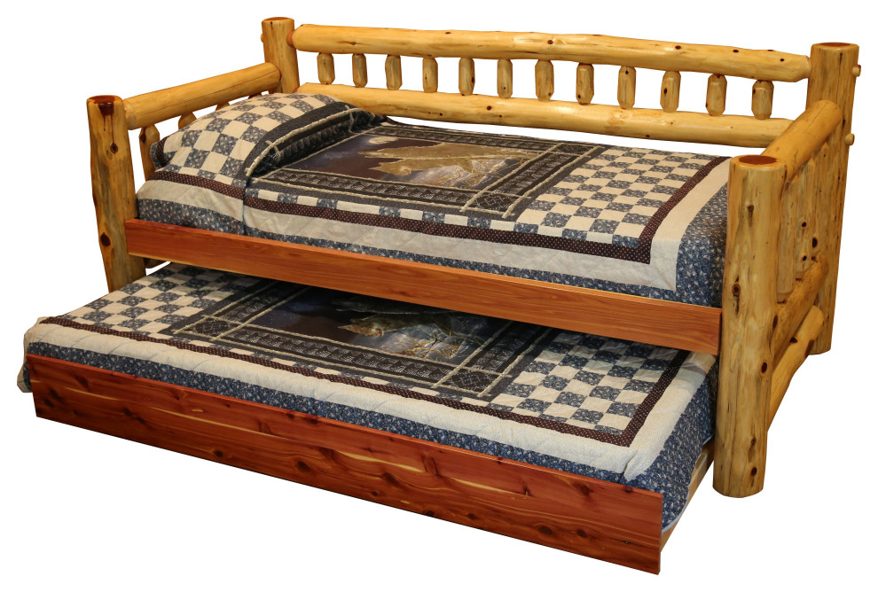 Red Cedar Log Daybed and Trundle - Rustic - Daybeds - by Furniture Barn ...