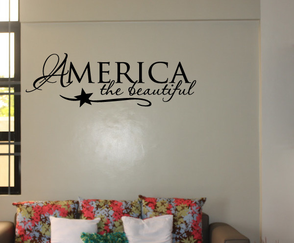 America the beautiful Vinyl Wall Decal hd012, 36 in. - Contemporary ...