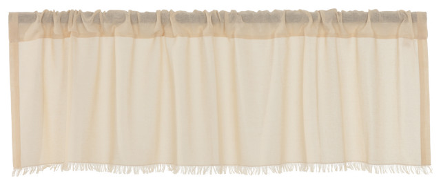 Tobacco Cloth Natural Valance Fringed, 16x60, 16x60 - French Country ...