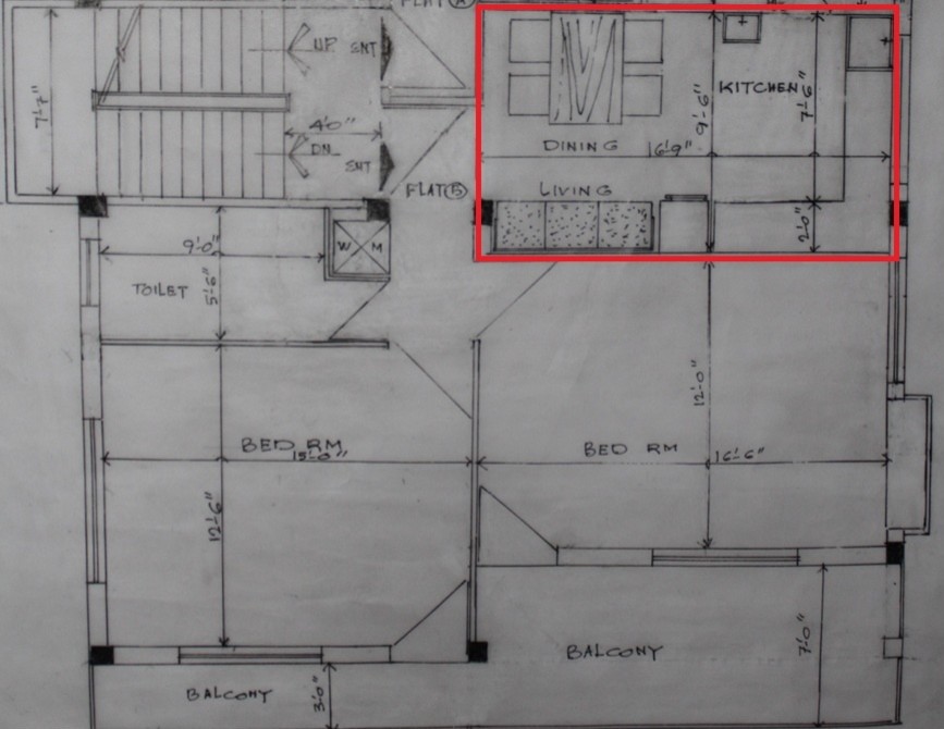 Living cum Dining cum Kitchen plan