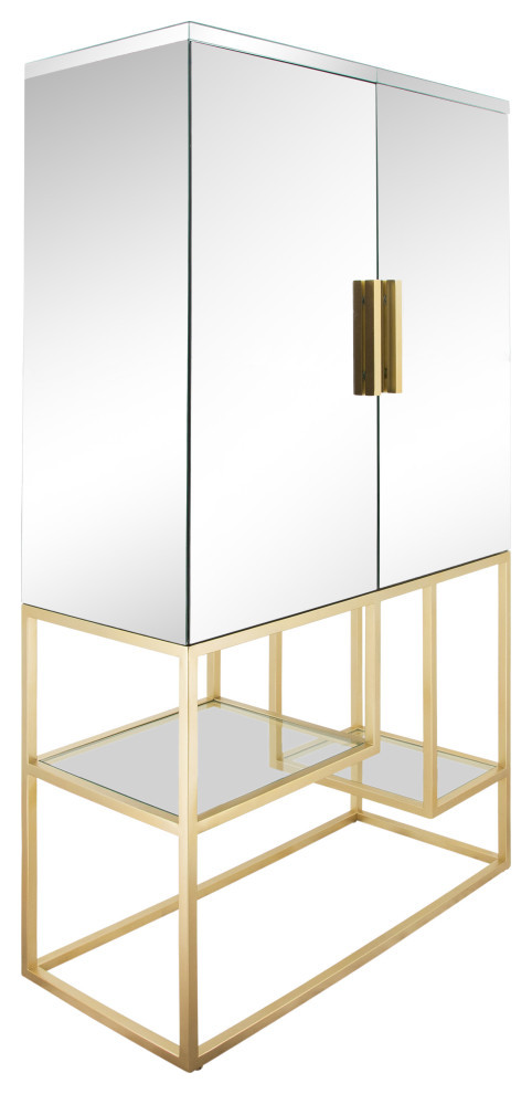 Metal, 63" Cabinet, Gold - Contemporary - Storage Cabinets - by ...