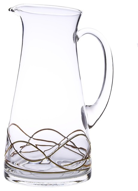 Classic Touch Swan Shaped Pitcher with Gold Swirl Design - Contemporary ...