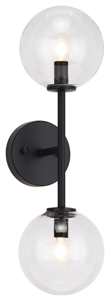 Matteo Lighting W81702BKCL Wall Sconce Light, Finish - Contemporary ...