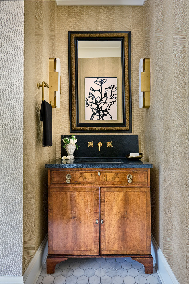 A Bold Move - Transitional - Powder Room - Other - by Kindred Interior ...