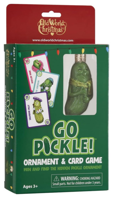 Old World Christmas Go Pickle! Card Game with Glass Blown Pickle ...