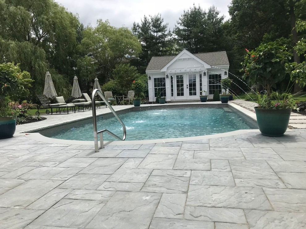 Smithtown Pool Patio and Outdoor Living Space - Pool - New York - by ...