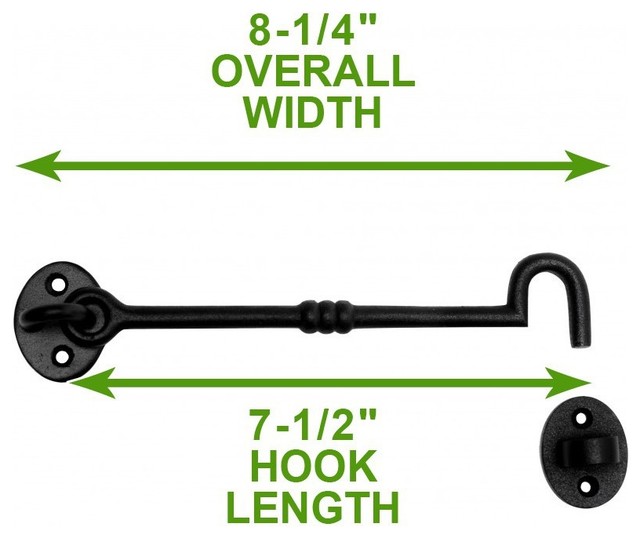 3Pcs Black Hook Eye Shed Gate Door Latch Fence Door Latch Door Gate ...