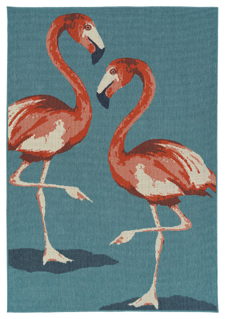 Kaleen Amalie Collection Light Blue 1'9" x 3' Rug, 2'2" x 8' - Tropical - Outdoor Rugs - by Uber ...