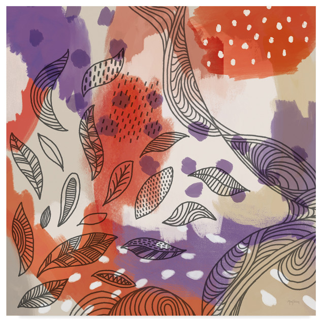 Mary Urban 'Bright Life III Red Yellow Line Crop' Canvas Art, 18"x18 ...