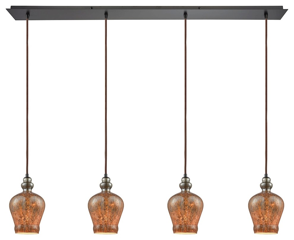 Sojourn 4 Light Linear Pan Fixture, Oil Rubbed Bronze With Lava Toned ...