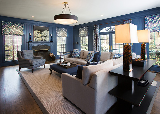 Room of the Day: Moody Blue Update for a Family Room