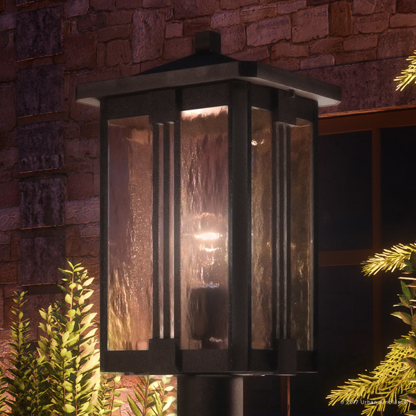 Luxury Craftsman Black Outdoor Post Light, Large, UQL1053, London ...
