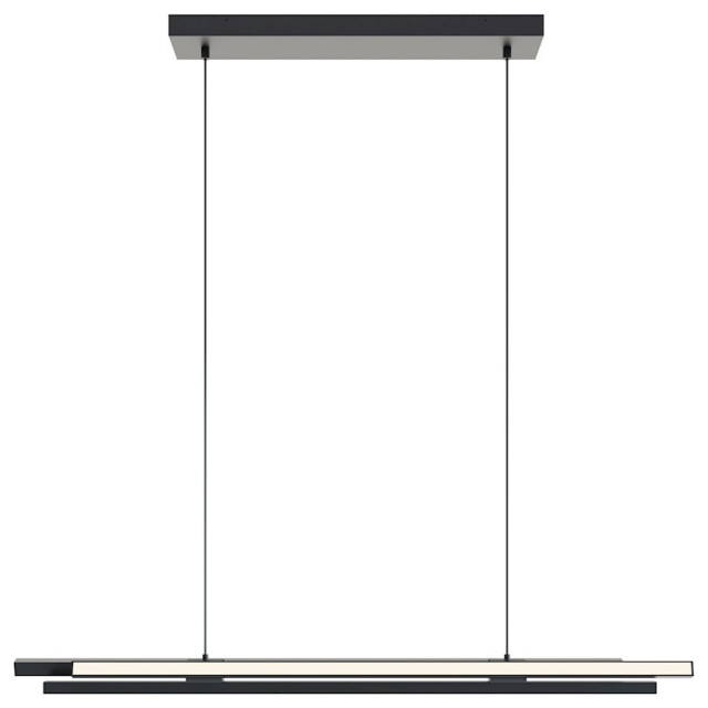 AFx Lighting Indra 3-Light 44" LED Pendant, Black/White/Black ...