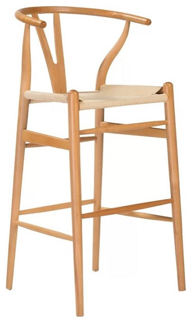 Woodcord Wishbone Bar Stool - Tropical - Bar Stools And Counter Stools ...