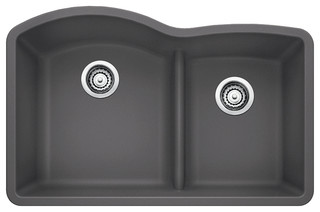 Blanco 441590 32"x20.8" Granite Double Undermount Kitchen Sink ...