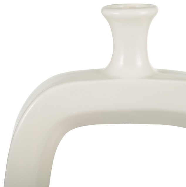Ceramic 18" Vase, Cut-Out, Cream, 10x3x18 inches - Contemporary - Vases ...
