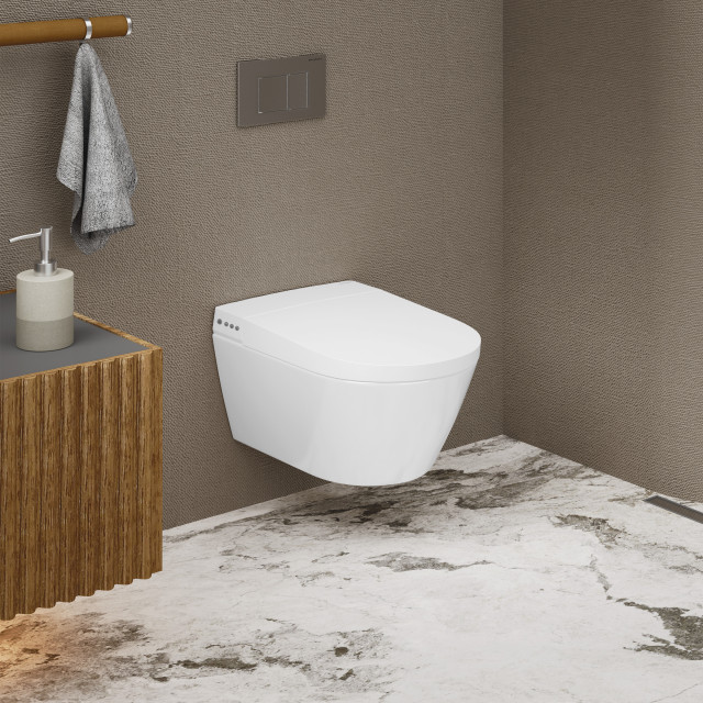 Hugo Smart Wall-Hung Toilet With Bidet Bundle - Contemporary - Toilets ...
