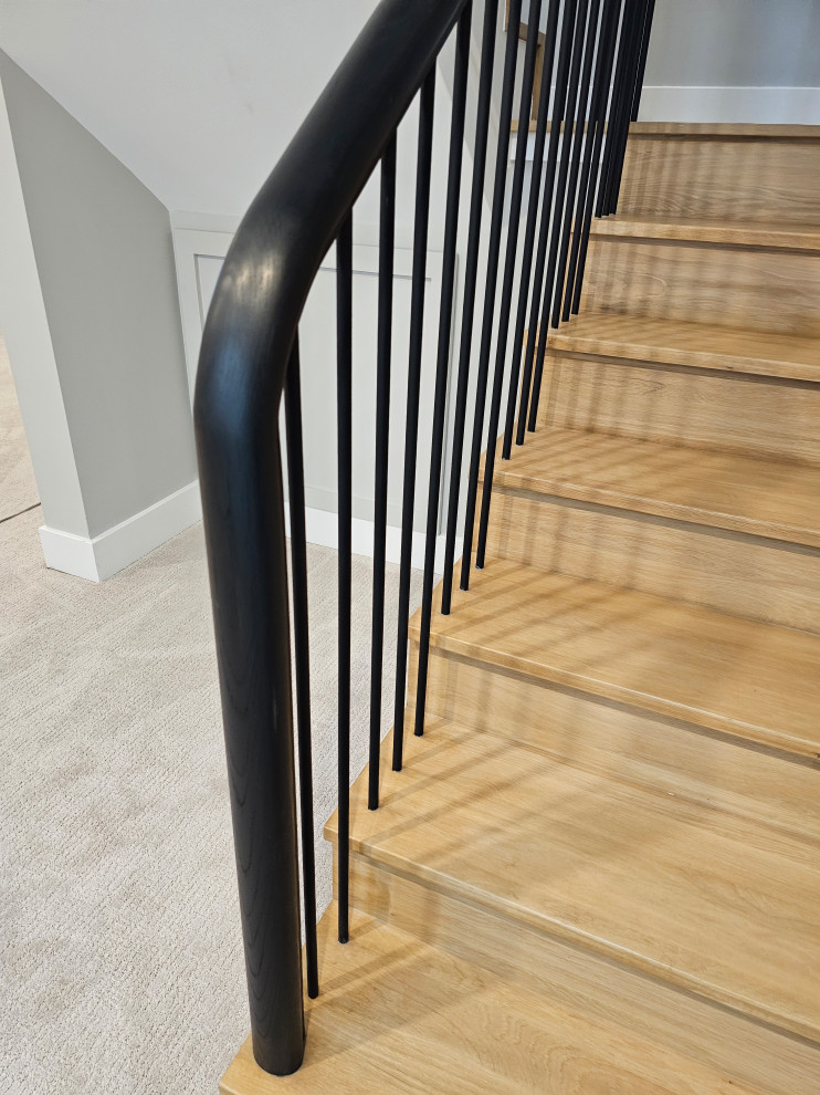 115_Stunning Continuous Rail System on 3 Story Floating Stairs ...