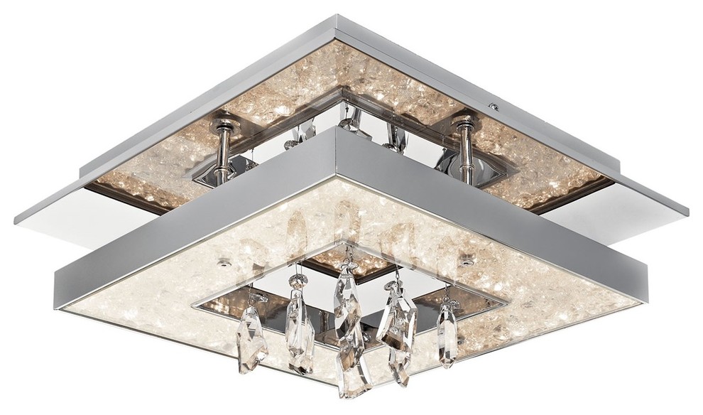 elan Crushed Ice LED Flush Mount 83431 - Chrome - Contemporary - Flush ...