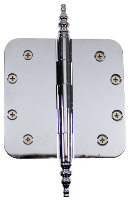 Chrome Door Hinge 5" X 5" Radius Brass Steeple Tip | - Modern - Hinges ...