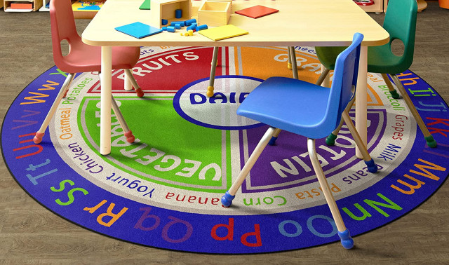 Flagship Carpets FE120-87A 8' Pick A Plate Educational Rug ...