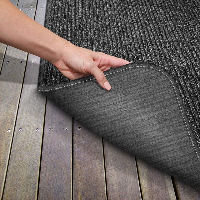 Skid-Resistant Heavy-Duty Door Mat, Charcoal Black, 3'x4', 3'x4 ...