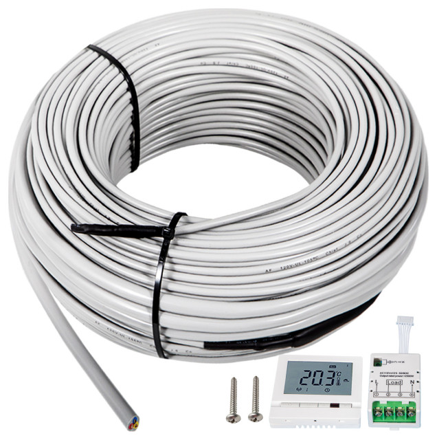 VEVOR Floor Heating Cable Waterproof Floor Tile Heat Cable 21.4 Square ...