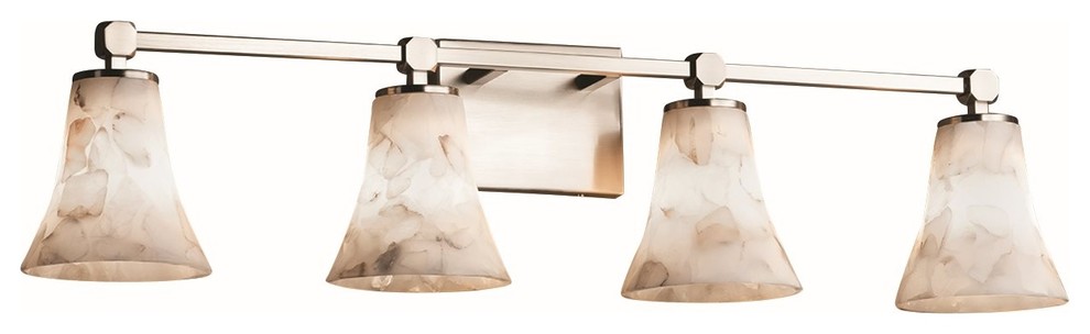 Justice Designs Alabaster Rocks Tetra 4-LT LED Bath Bar - Brushed ...