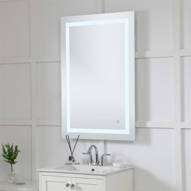Elegant Decor Helios 30" x 18" Hardwired LED Bathroom Mirror with Touch ...