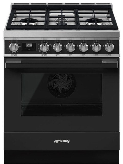 Smeg Portofino Pro-Style 30" Freestanding Dual Fuel Range ...