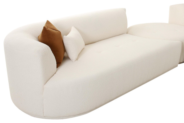 Fickle Cream Boucle 3-Piece Modular Sectional - Transitional - Living ...