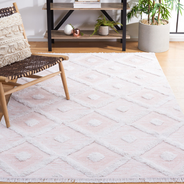Safavieh Augustine Agt730U Trellis, Geometric Rug, Pink/Ivory, 5'x7'7 ...
