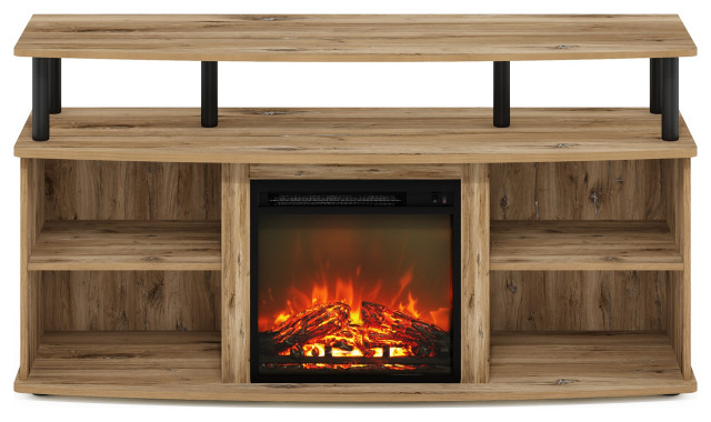 Furinno Jensen Open Shelving Storage Fireplace Entertainment ...