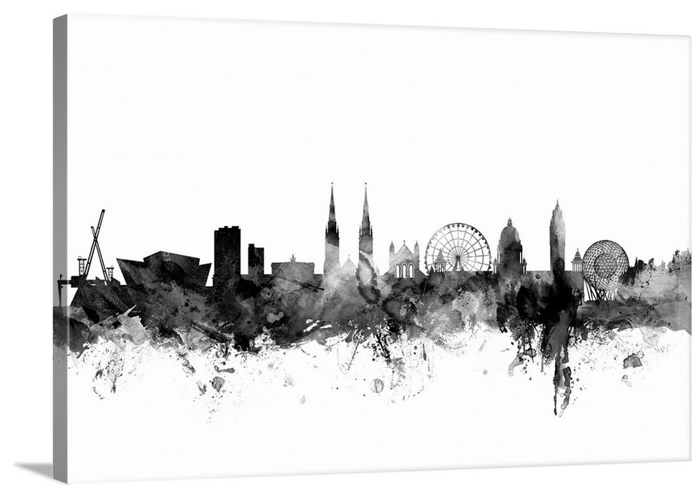 Belfast Northern Ireland Skyline Wrapped Canvas Art Print, 24"x16 ...