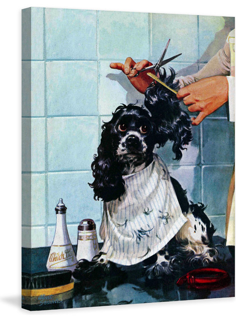 "Butch's Haircut" Painting Print on Canvas by Albert Staehle, 40"x52 ...