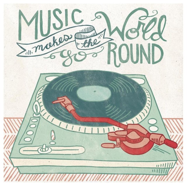 "Retro Record Player" Digital Paper Print by Mary Urban, 20"x20", 18 ...