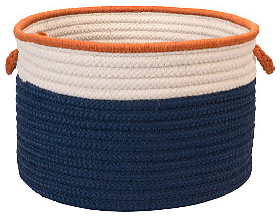 Colonial Mills Basket, The Band Storage Bins Blue and Orange Round, 14 ...