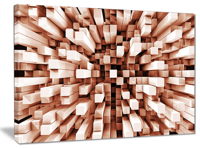 "Reflective Checkered Cube" Contemporary Art Print, 20"x12 ...