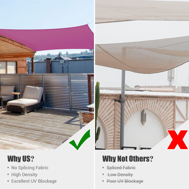 Yescom 10x10 Ft 97% UV Block Square Sun Shade Sail Canopy Cover Net ...