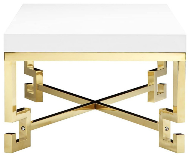 Wooden Square Side Table with Designer Metal Feet & X Crossed Support ...