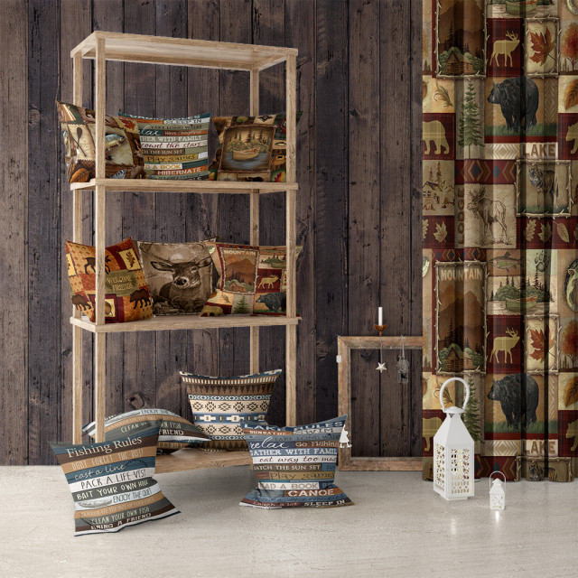 Laural Home Hunting Rules 17" x 18" Woven Decorative Pillow - Rustic ...