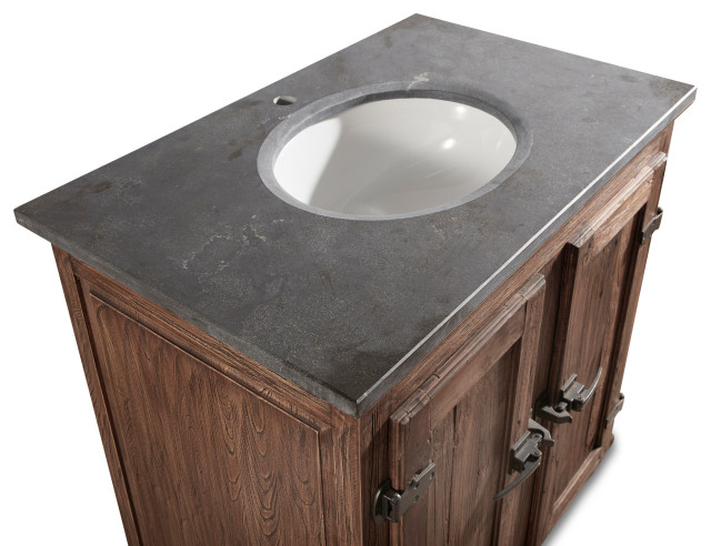 36" Reclaimed Elm Single Bath Vanity - Rustic - Bathroom Vanities And ...