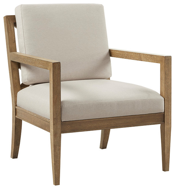 Madison Park Tage Modern Farmhouse Reclaimed Wood Accent Chair, Cream ...