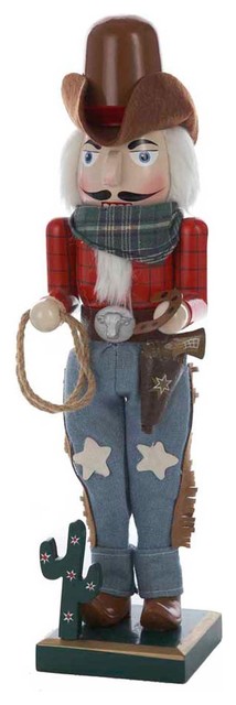 15" Wooden Cowboy Nutcracker - Southwestern - Holiday Accents And ...