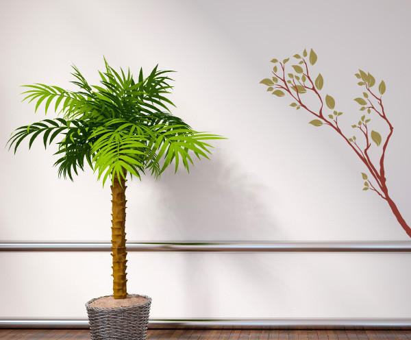 Floral Branch Vinyl Wall Decal FloralBranchUScolor001, 36 in ...