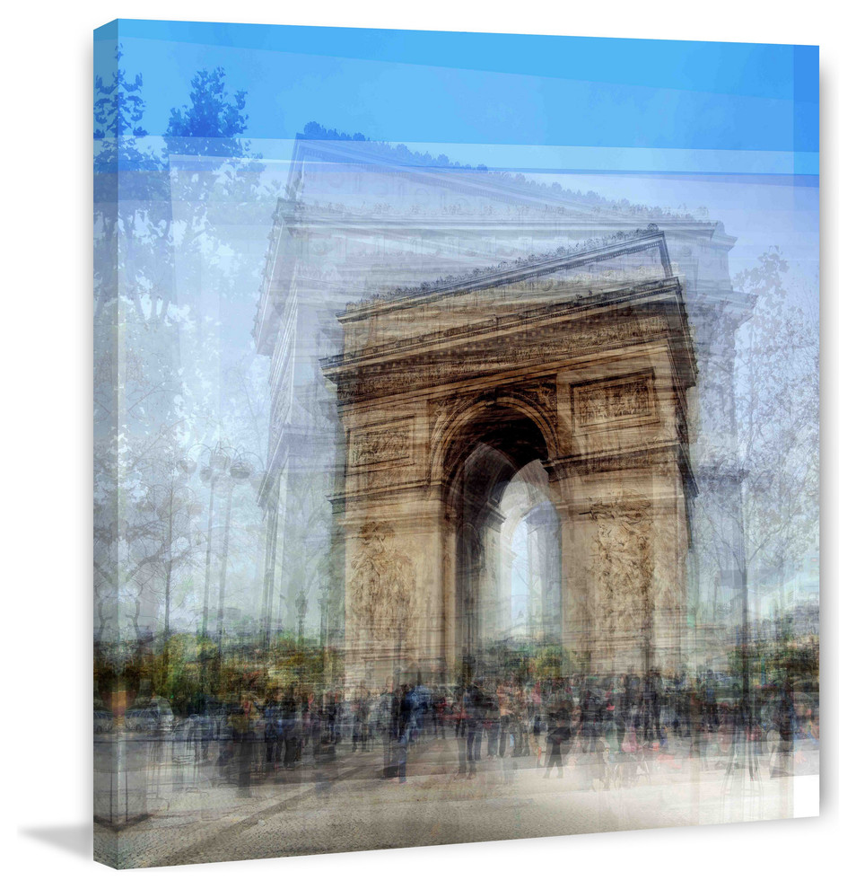 "Arc Du Triomphe" Painting Print on Canvas, 24"x24" - Contemporary ...