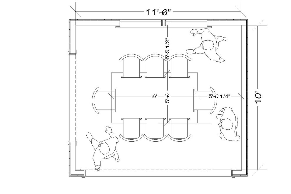 What size dining tables work well in a 12x12 dining room? Round, recta